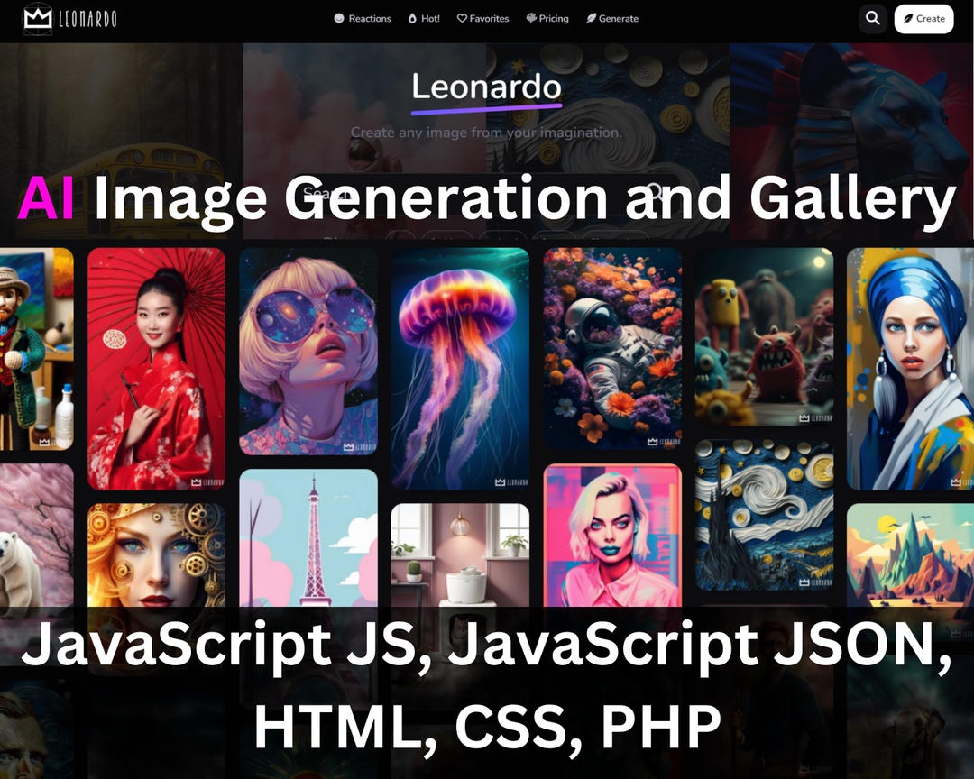 Leo AI Image Generation and Gallery ,php Script,javascript - Etsy Canada