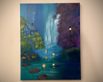 Floating Lanterns Painting - Etsy