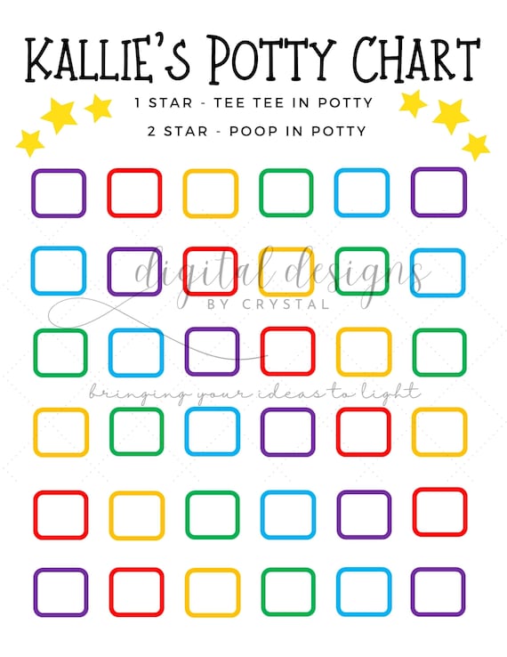 Customizable Potty Sticker Chart download - Etsy