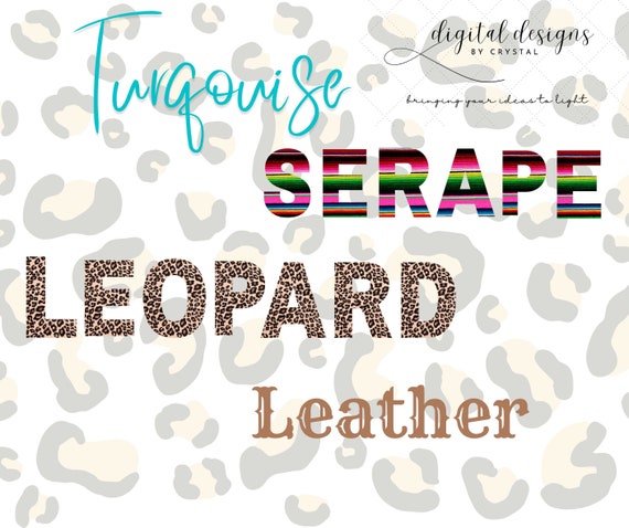 Turquoise Serape Leopard and Leather SVG PNG JPG Digital - Etsy