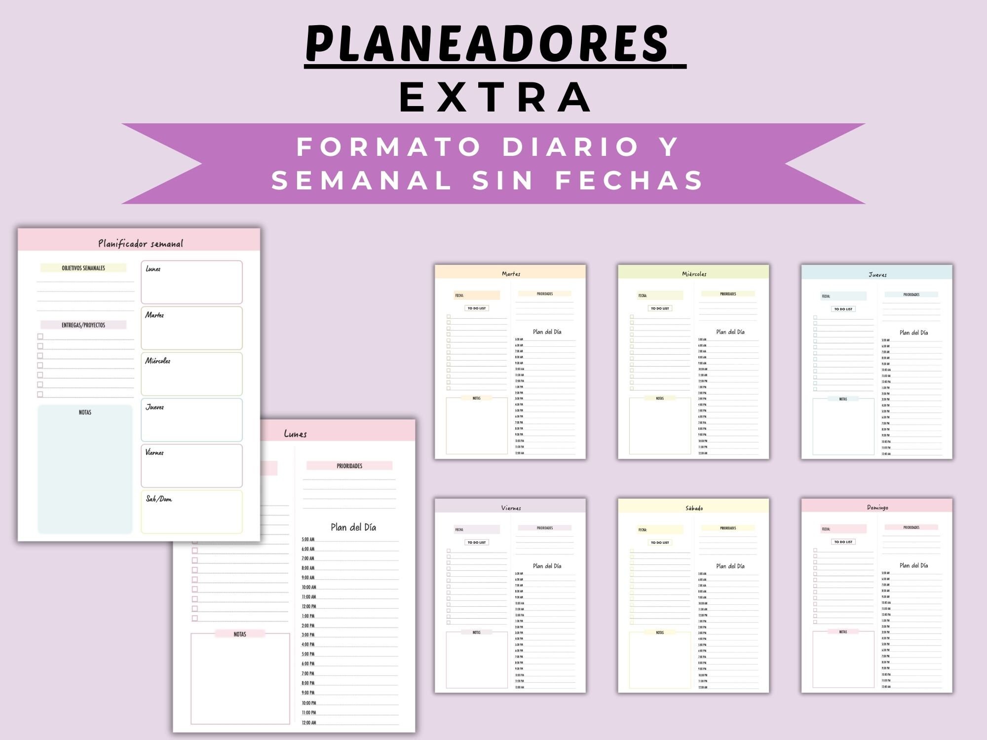 Agenda 2024/ Agenda in Spanish/ 2024 Planner/ Printable PDF/ - Etsy