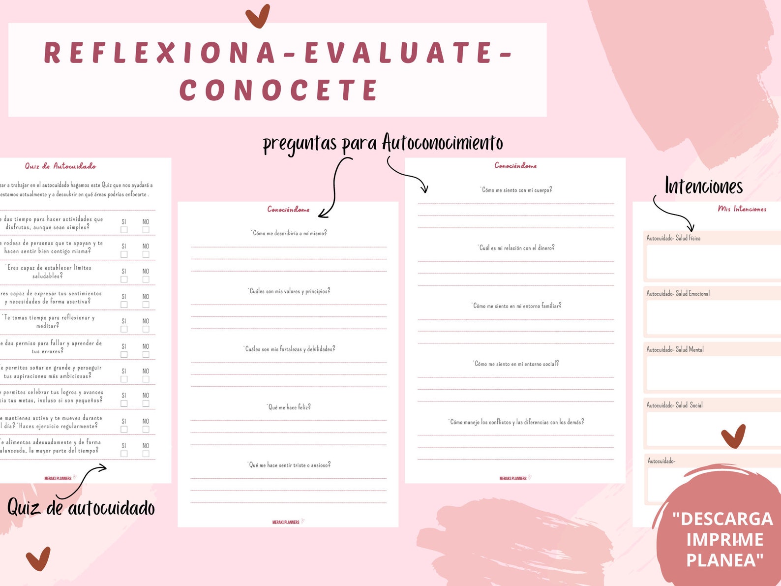 Diario Autocuidado/ Diario Amor Propio/ Kit Plantillas - Etsy España