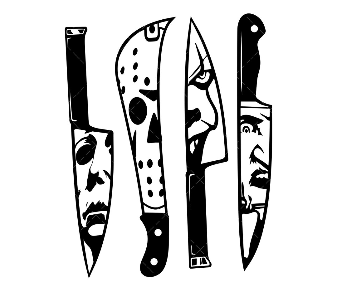 Horror-movie-characters-in-knives-svg - Etsy Canada
