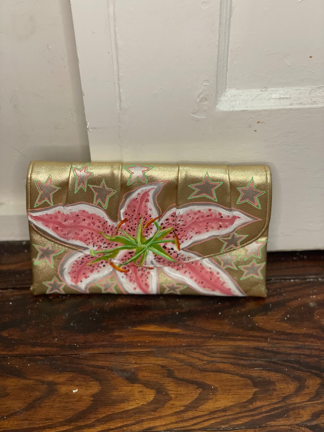 Vintage Hand Painted Stargazer Face in Every Flower Clutch - Etsy