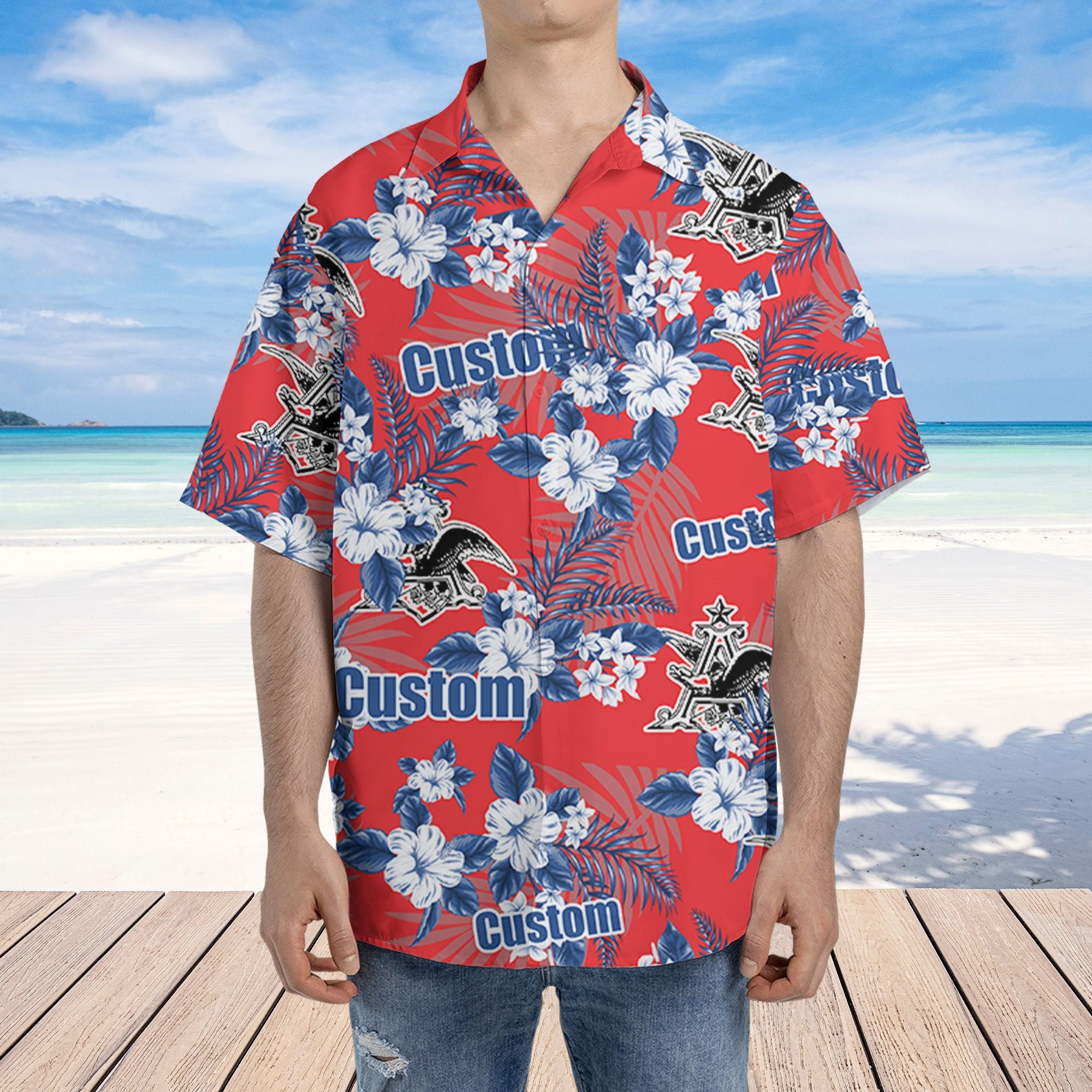 Personalized Natural Light Hawaiian Flowers Pattern Shirt sold by ...