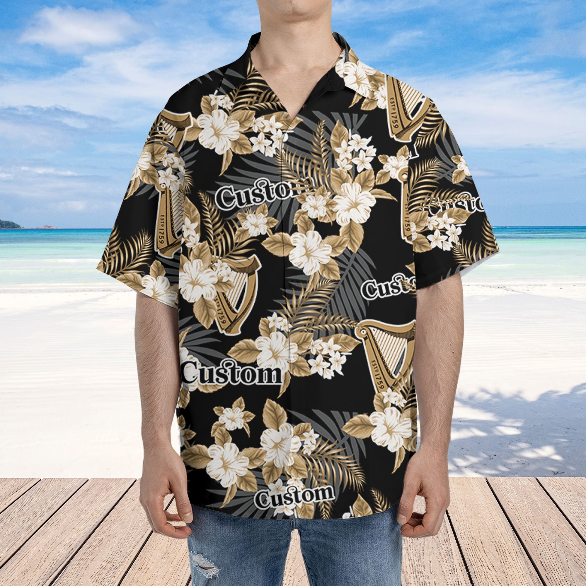 Personalized Guinness Hawaiian Flowers Pattern Shirt sold by Emmanuel ...