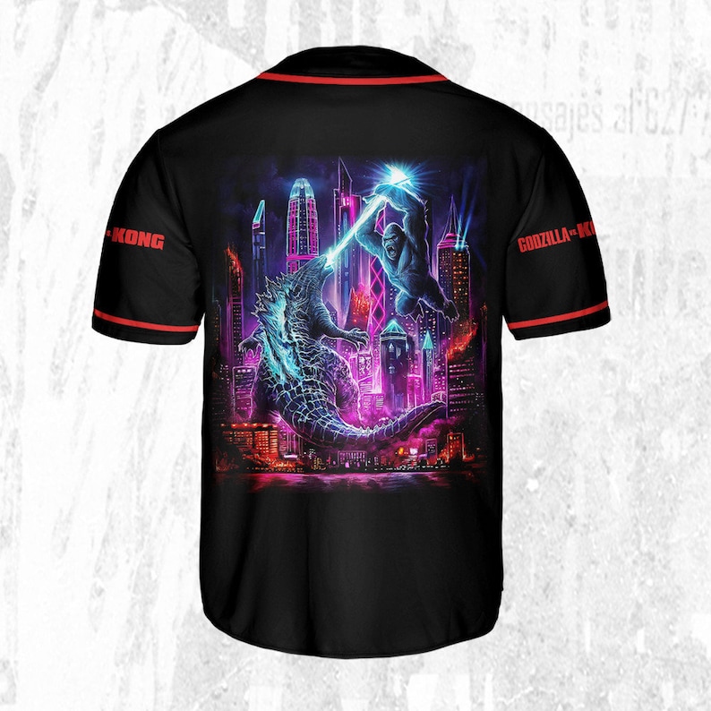 Personalize Godzilla Vs Kong Colorful Neon, Personalized Jersey for ...