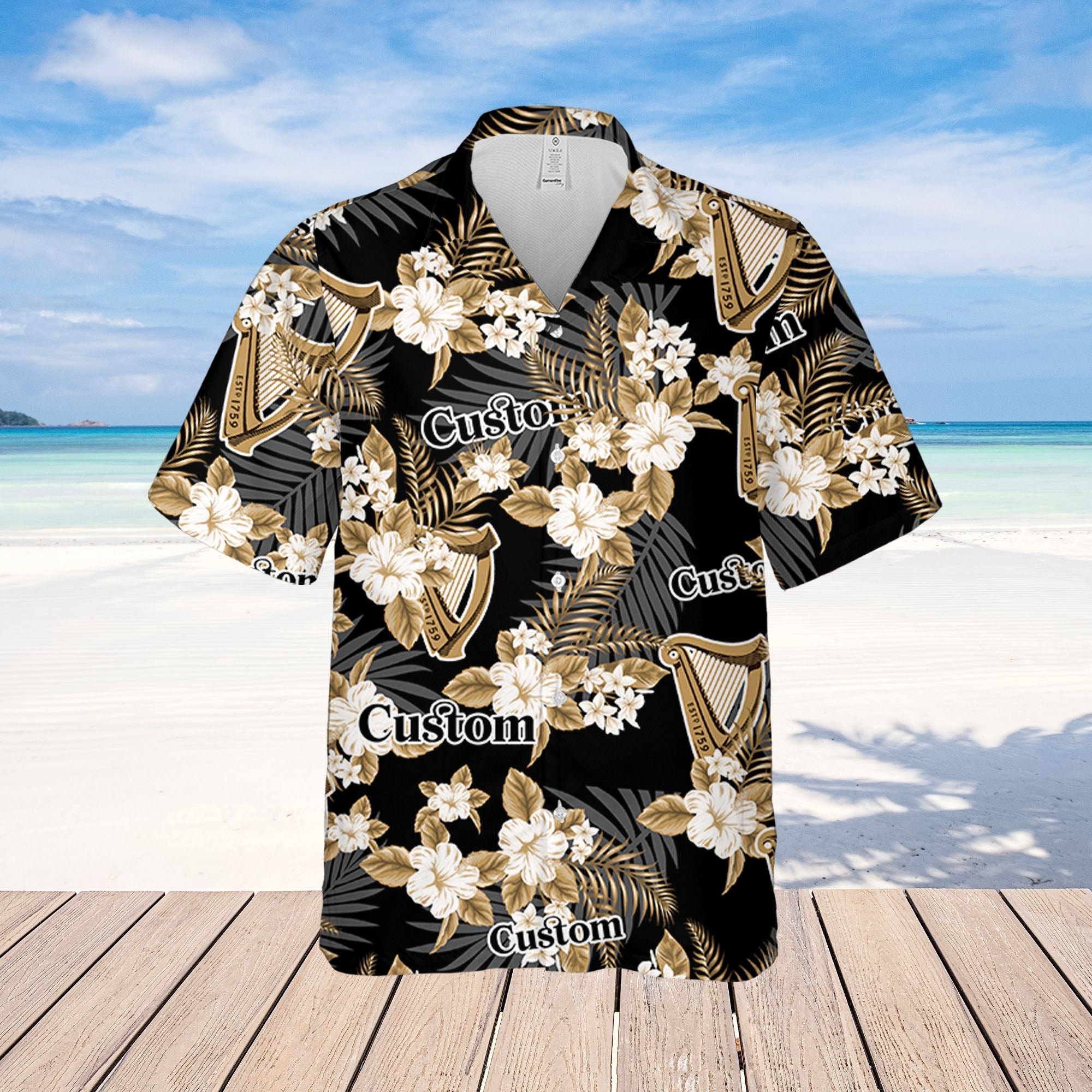Personalized Guinness Hawaiian Flowers Pattern Shirt sold by Emmanuel ...