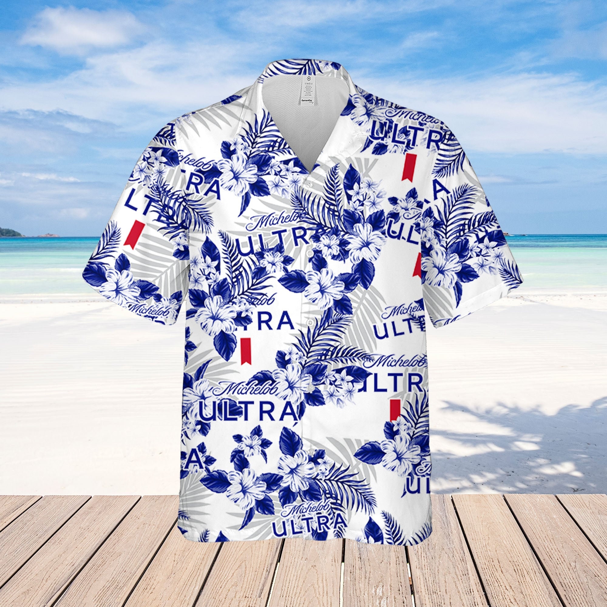 Michelob Ultra Hawaiian Flowers Pattern Shirt, hawaiian beer Shirt sold ...