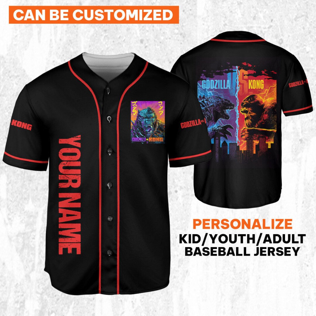 Personalize Godzilla Vs Kong Black, Personalized Jersey for Fans ...