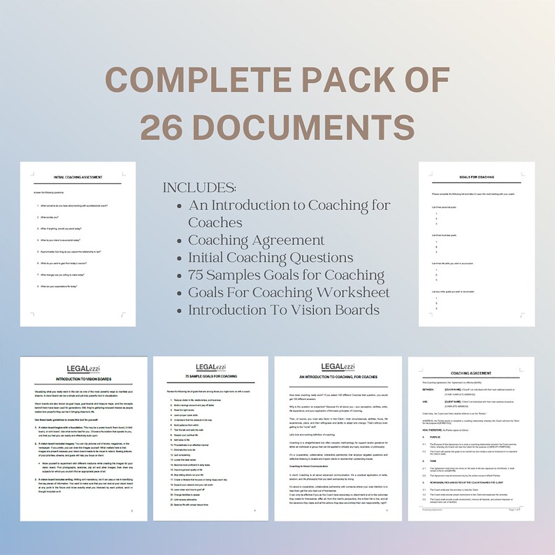 Life Coaching Contract Template and Pack - Etsy