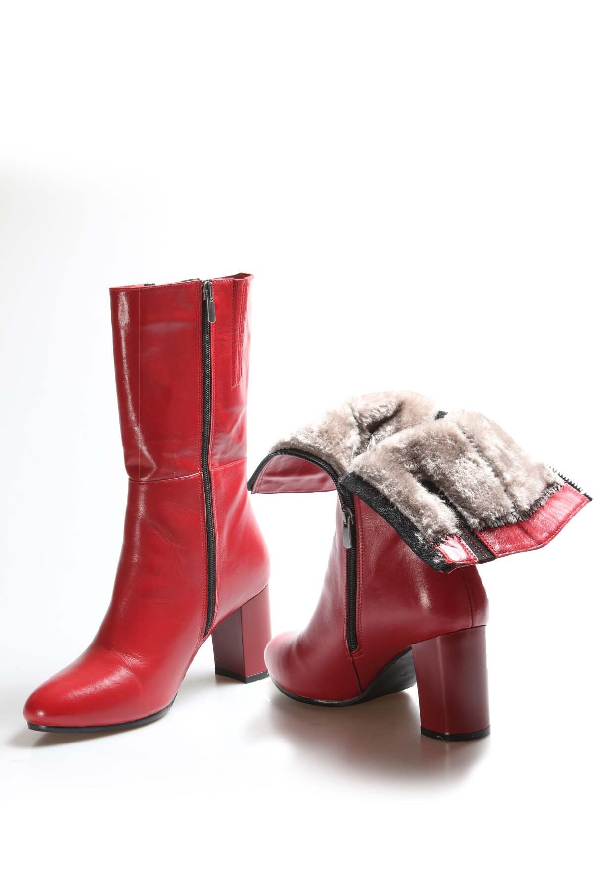 Leather Women Red High Heel Boots black Slouch Boots Leather - Etsy