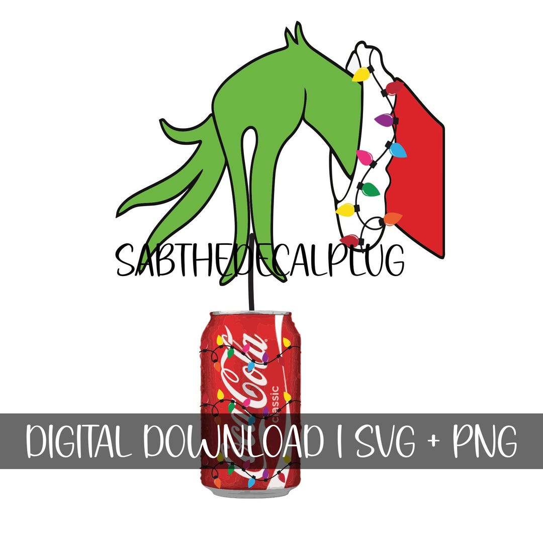 Green Hand Coke Christmas Design SVG PNG Sublimation Design - Etsy