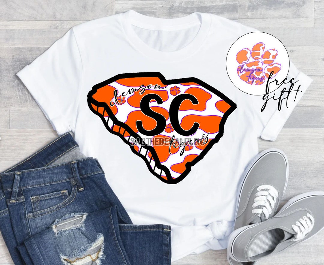 Cow Print Clemson Paw South Carolina Design Digital Download Clemson ...