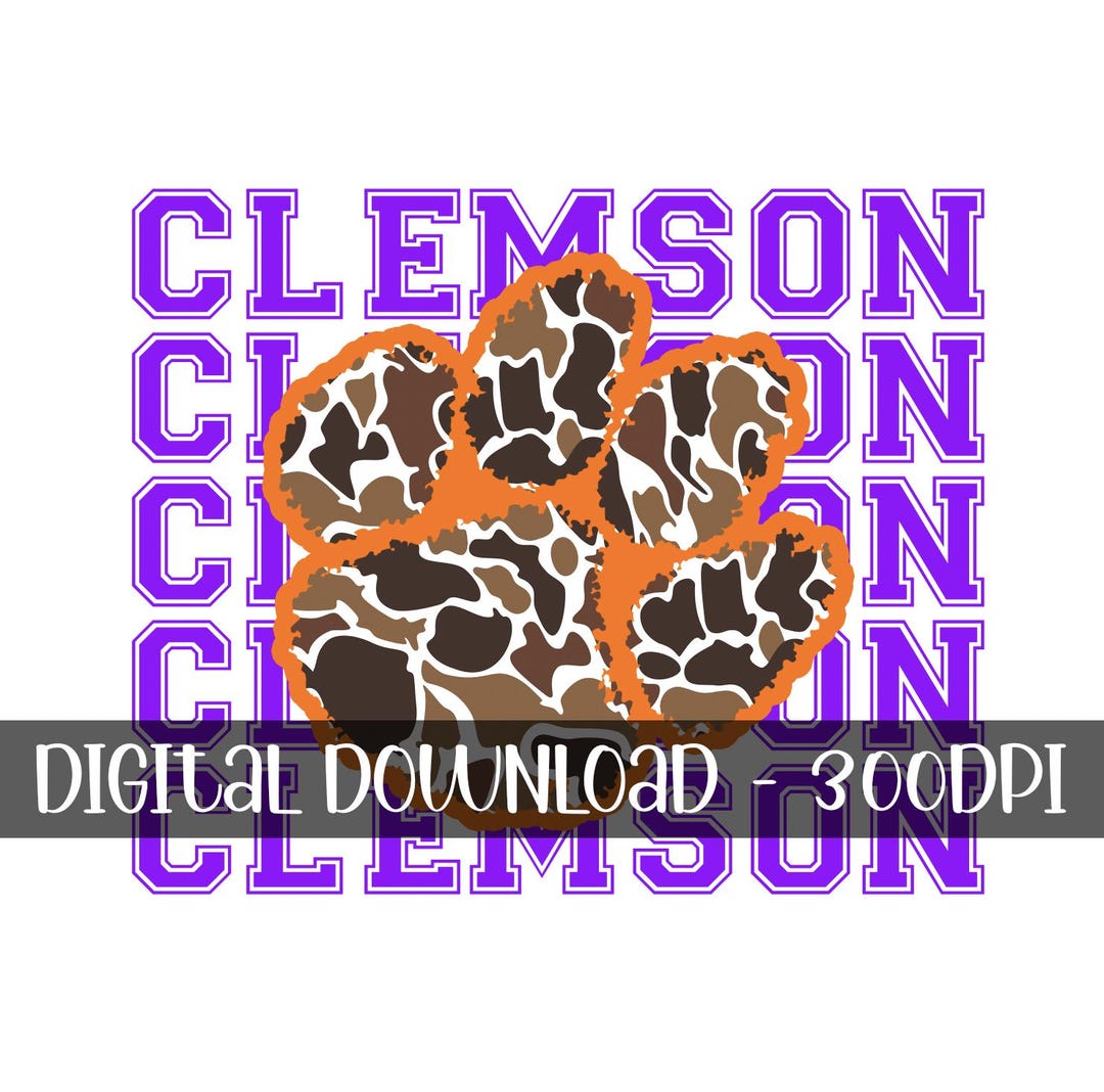 Clemson Tigers Old School Camo SVG and PNG Duck Camo Clemson Tigers ...