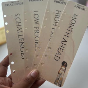 A6 Binder Bookmarks| Binder Bookmark Dashboards| Girly Pink Bow ...