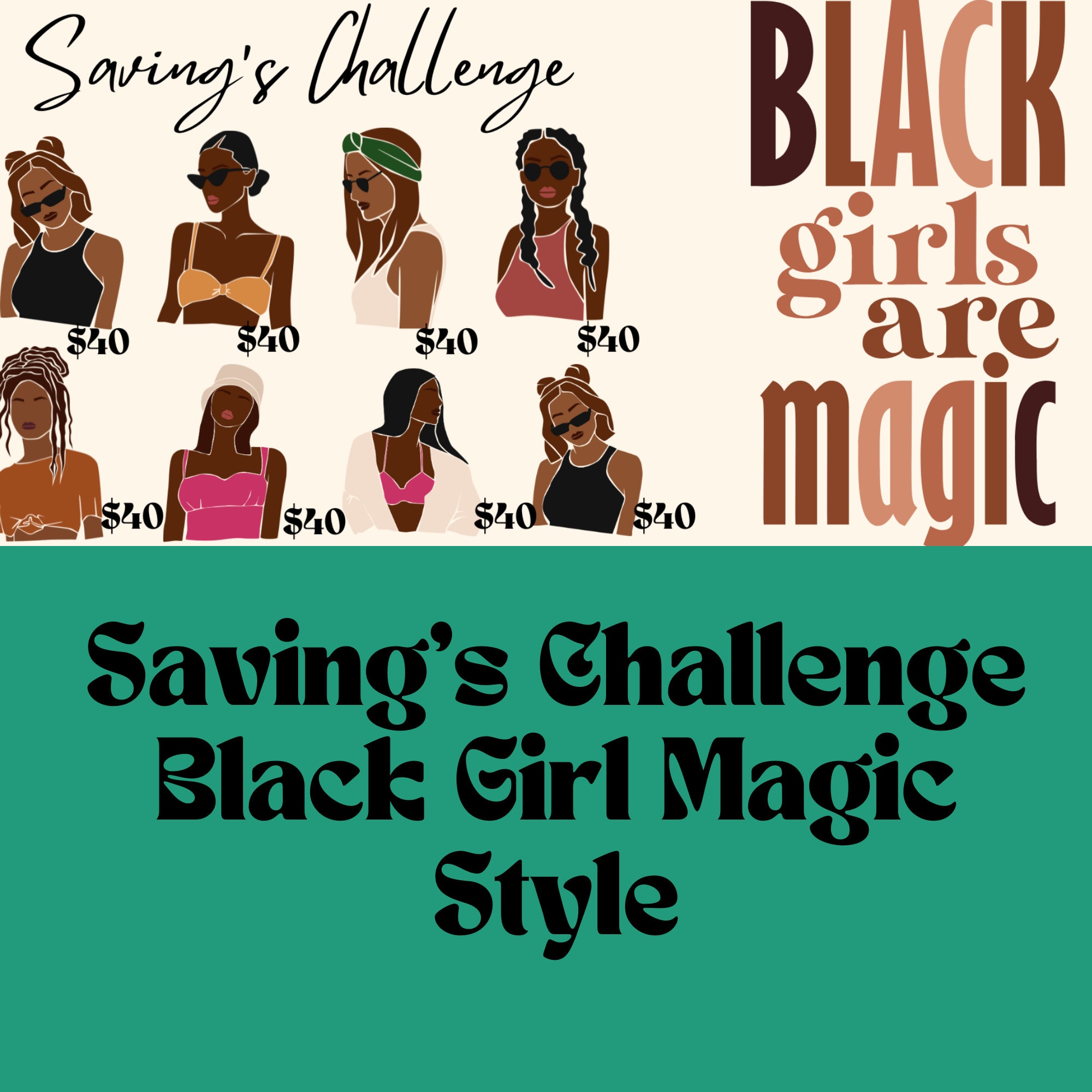 Black Girl Magic Challenge Fun Challenge Savings Challenge Cash ...