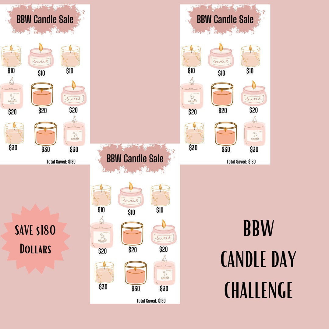 Candle Day Savings Challenge; Digital Challenge; Cash Stuffing; Bath ...