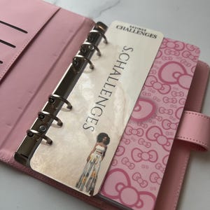 A6 Binder Bookmarks| Binder Bookmark Dashboards| Girly Pink Bow ...