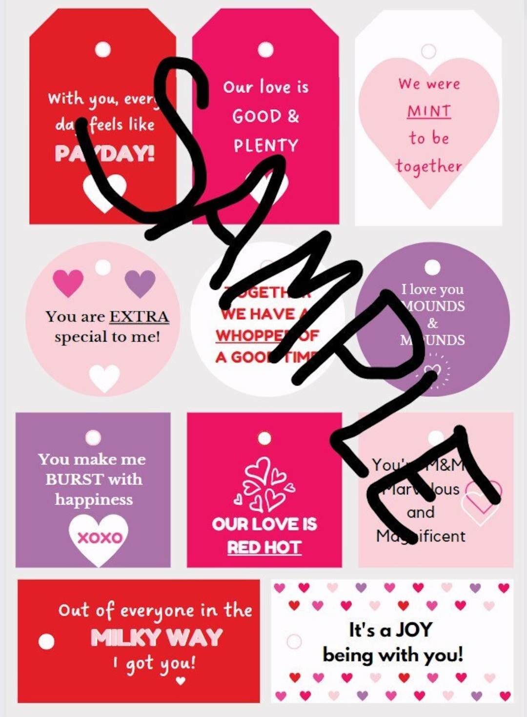 Candy Bar Saying Tags - Etsy