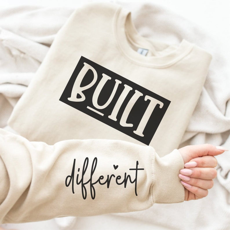 Gildan 18000 Built Different Sweatshirt Unique Motivational Sweater ...