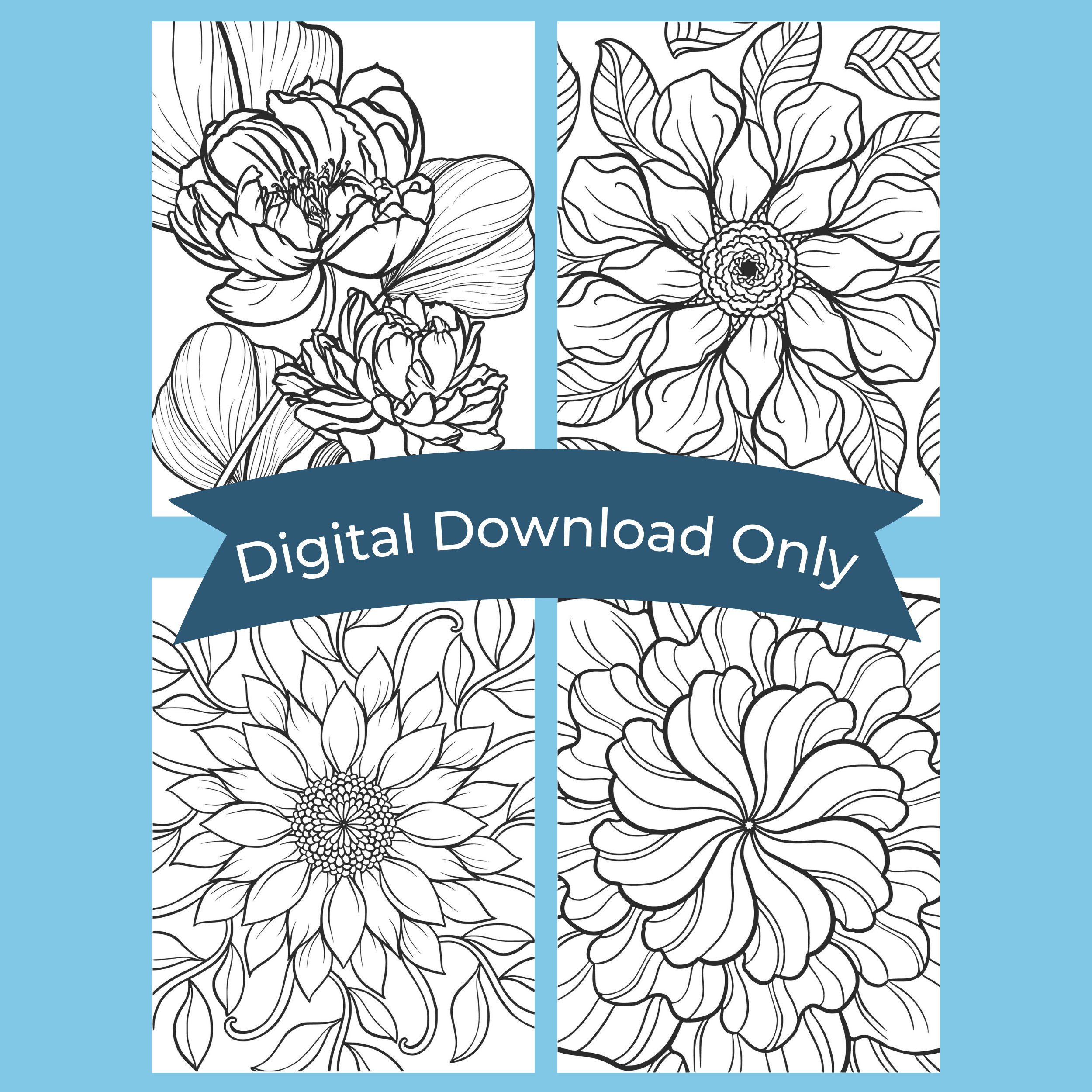 20 Beautiful Floral Coloring Pages for Adults and Kids Alike! Printable ...