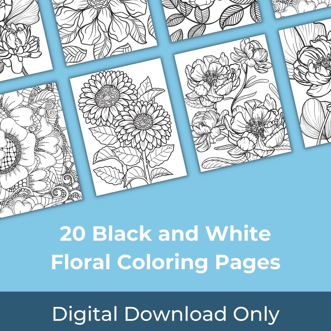 20 Beautiful Floral Coloring Pages for Adults and Kids Alike! Printable ...