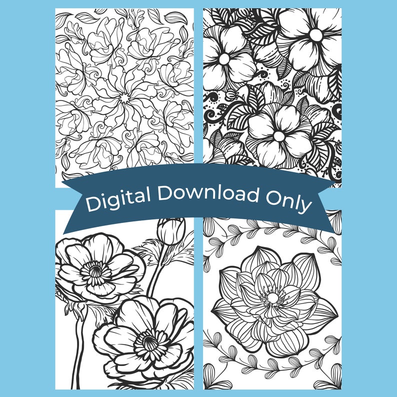 20 Beautiful Floral Coloring Pages for Adults and Kids Alike! Printable ...