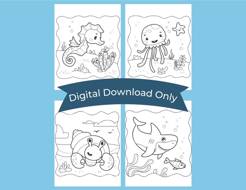 Cute Under the Sea Coloring Pages! Adorable Sea Animal Printables for ...