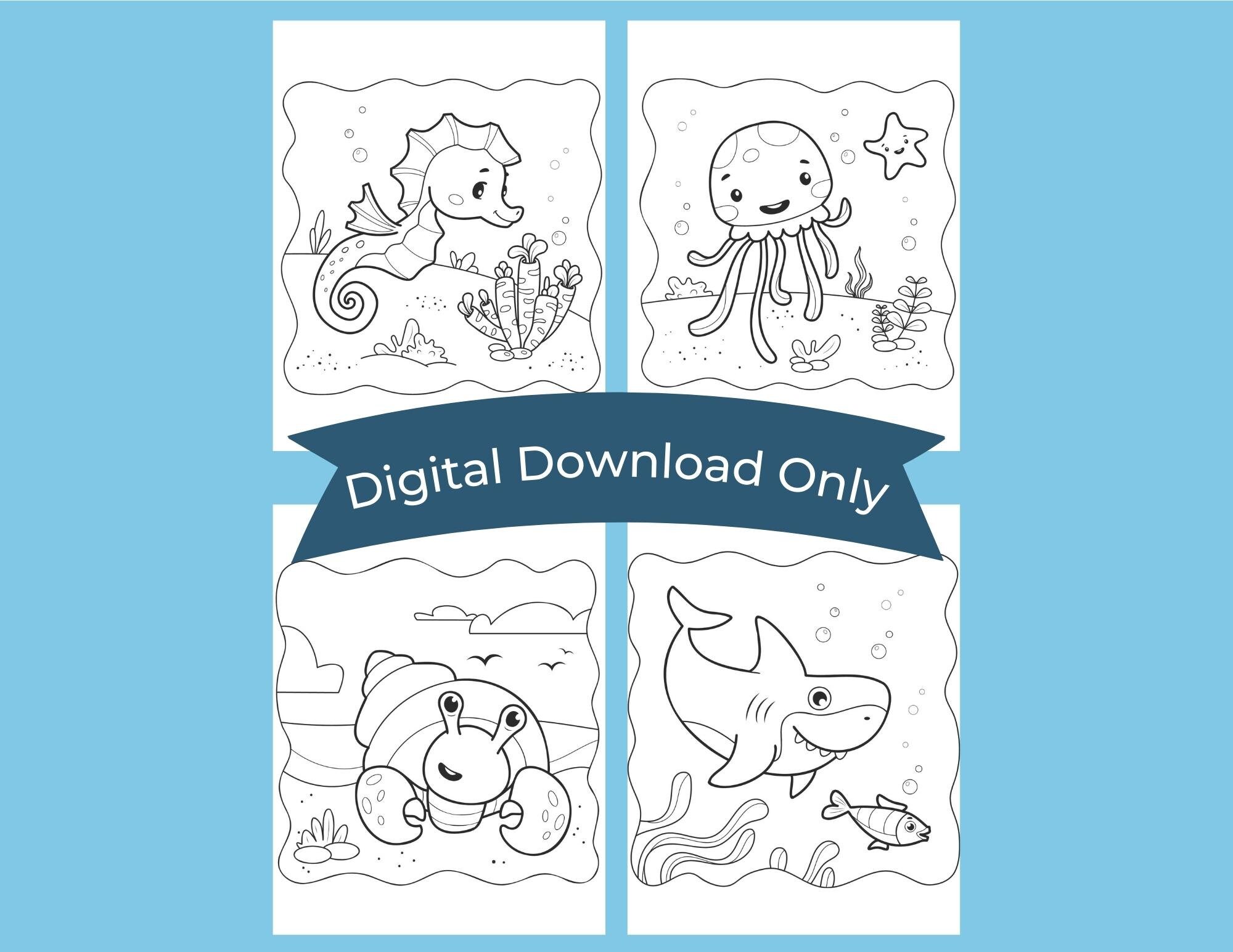 Cute Under the Sea Coloring Pages! Adorable Sea Animal Printables for ...