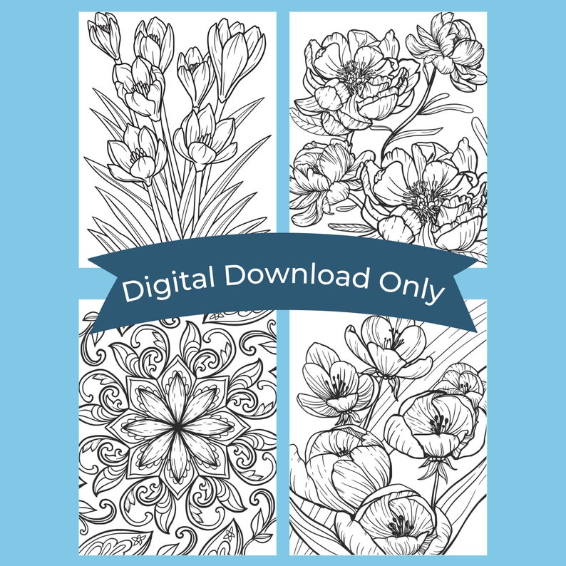20 Beautiful Floral Coloring Pages for Adults and Kids Alike! Printable ...