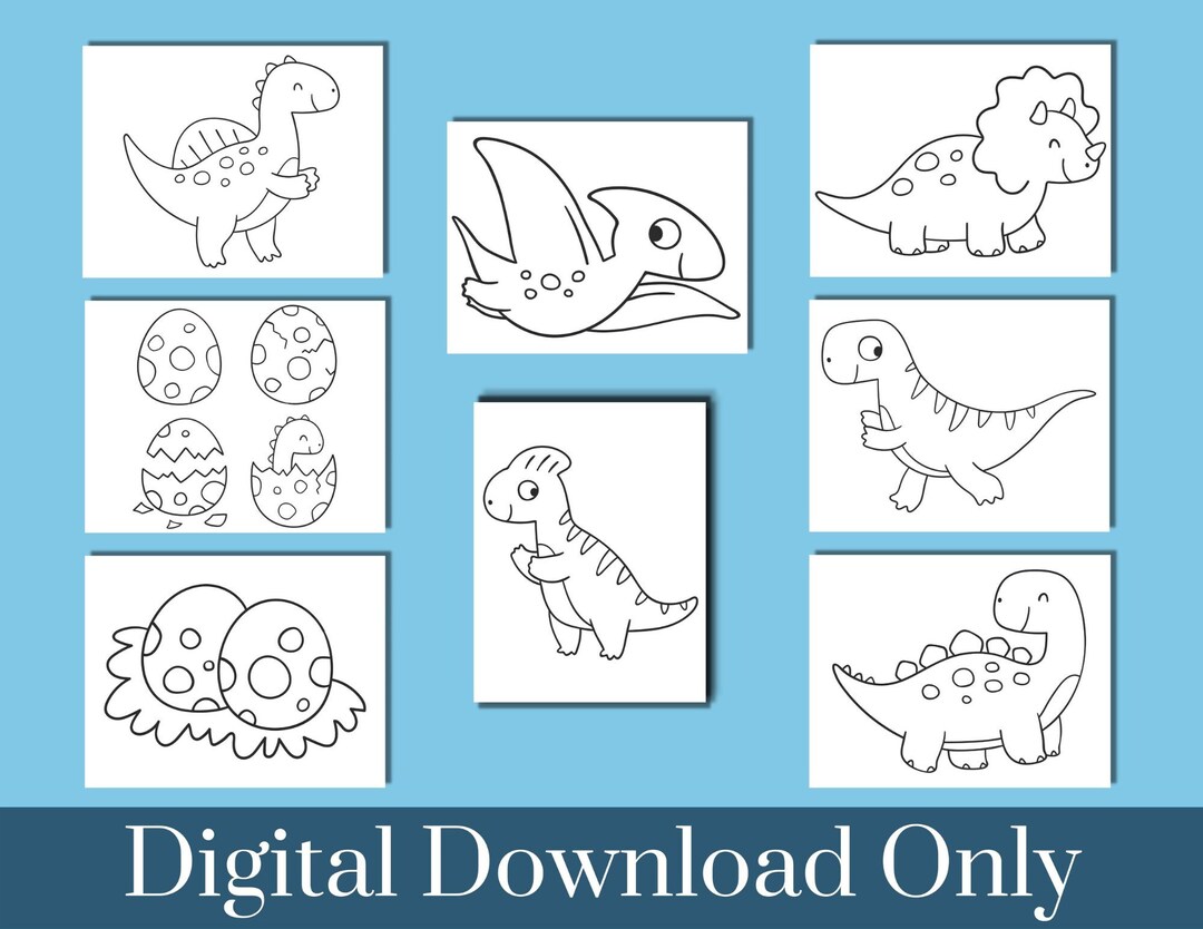 Cute Dinosaur Coloring Pages! Adorable Baby Dinosaur Printables for ...