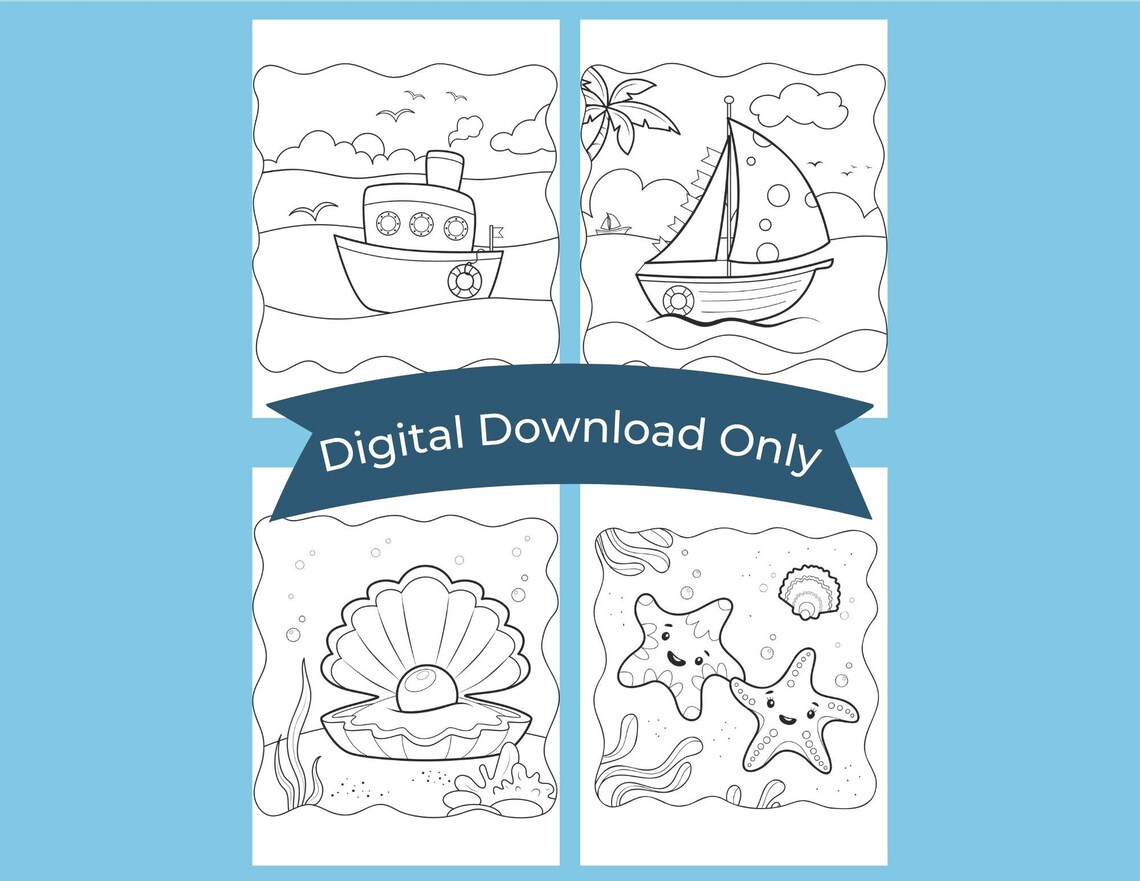 Cute Under the Sea Coloring Pages! Adorable Sea Animal Printables for ...