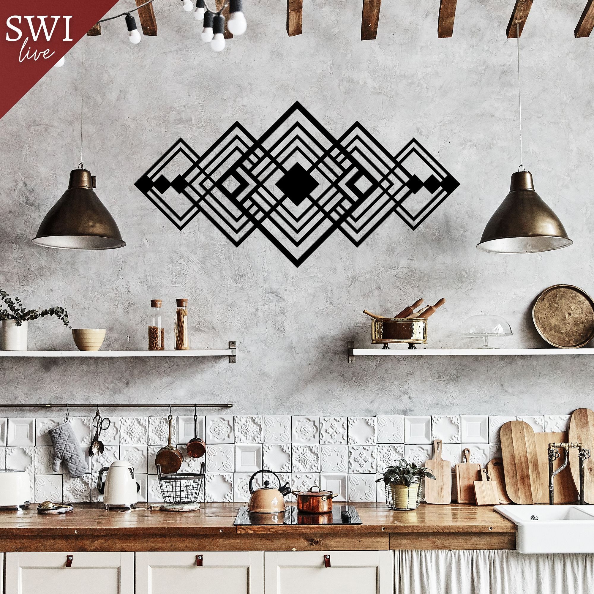 Metal Line Art, Geometric Wall Art, Minimalist Wall Art, Southwestern ...