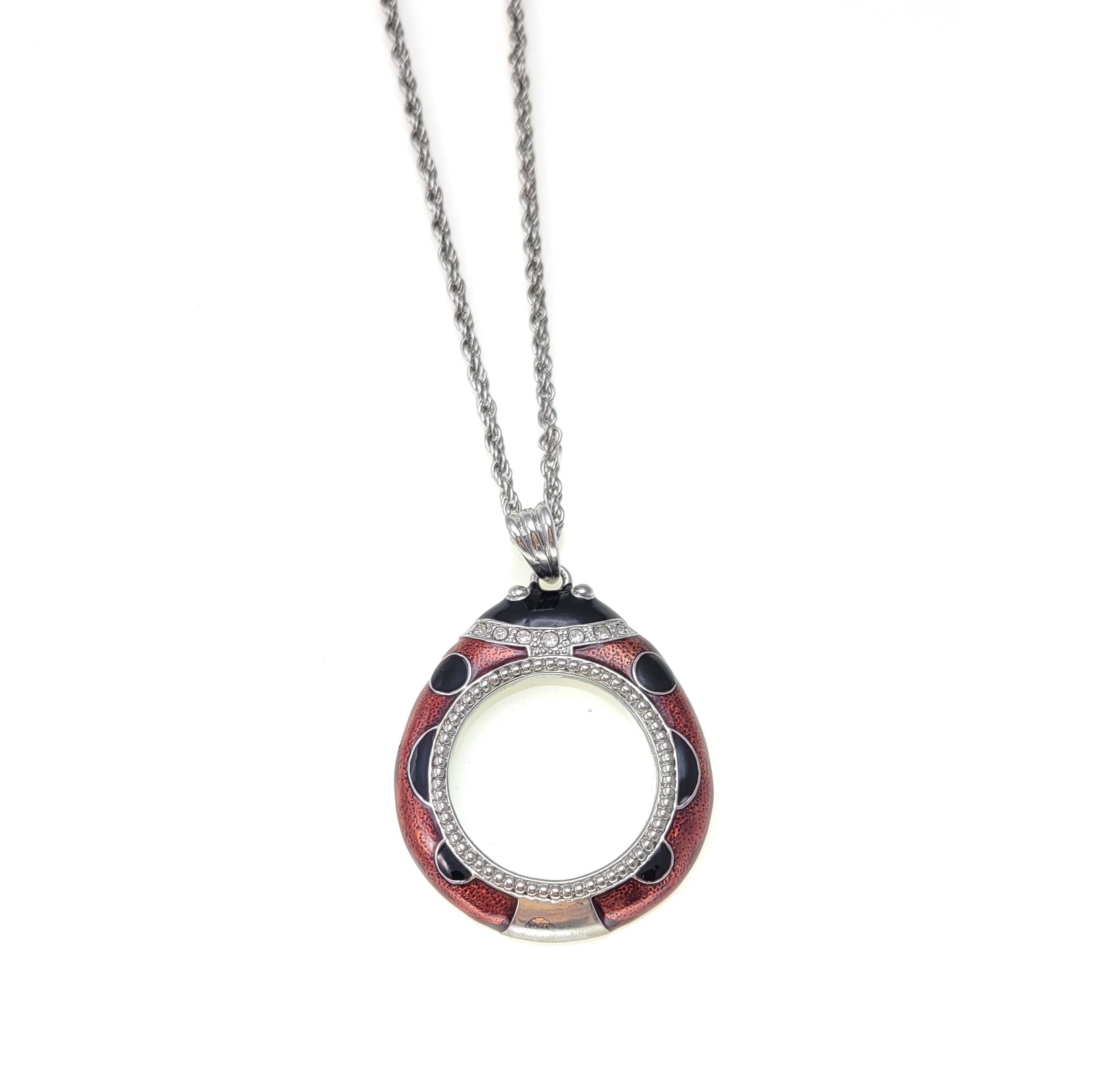 Ladybug Magnifying Glass Pendant Necklace, Magnifier Necklace, Gift for ...