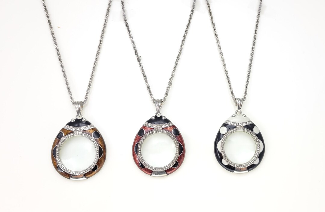 Ladybug Magnifying Glass Pendant Necklace, Magnifier Necklace, Gift for ...