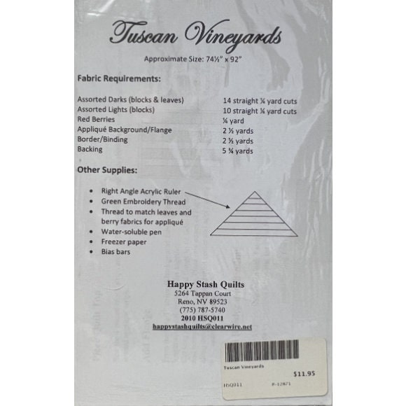 Happy Stash Quilt Pattern - Tuscan Vineyard - Size 74.5" X 92" - Etsy