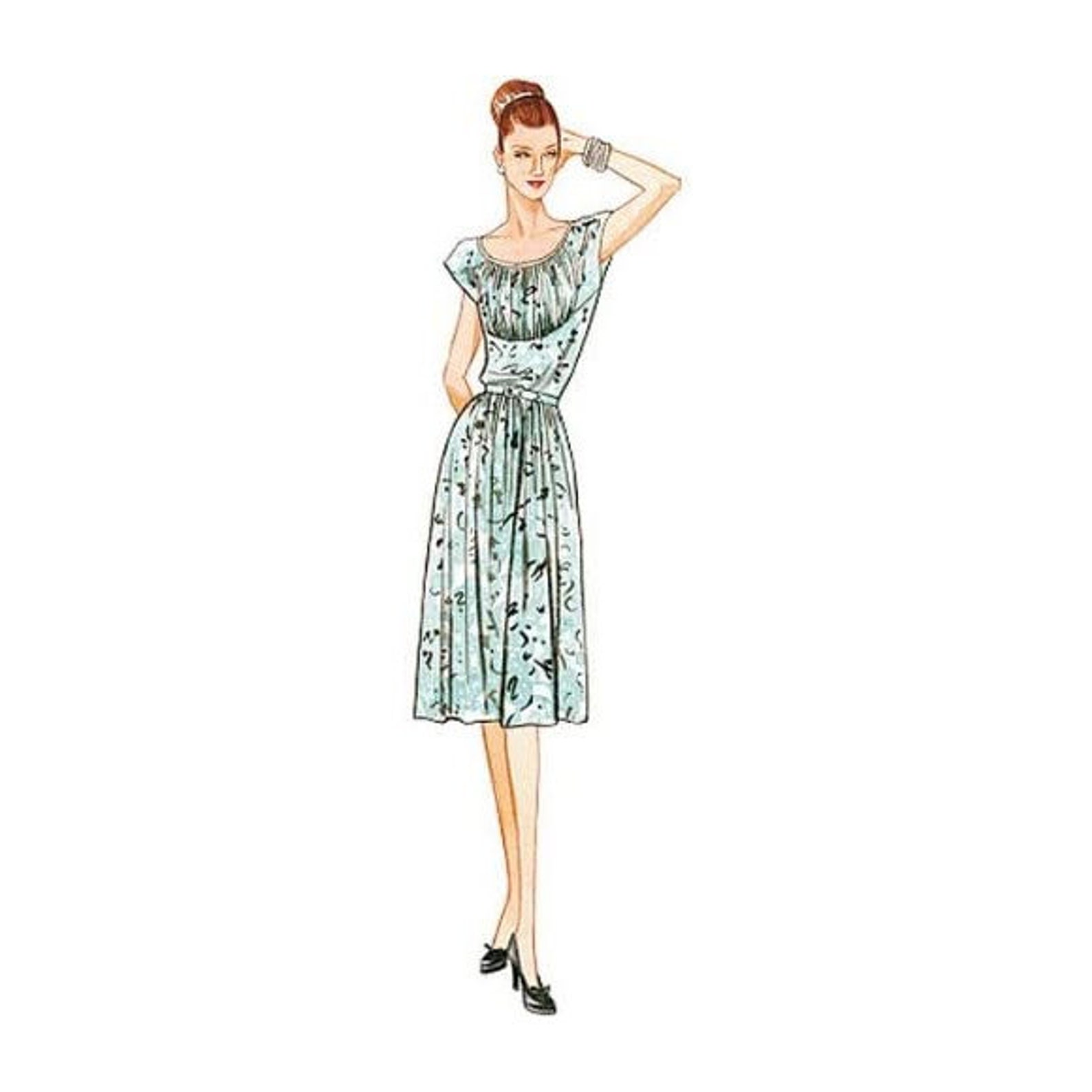 Vintage ©1946 Reproduction Vogue 8728 Dress & Belt - Size 8-10-12-14 - Etsy