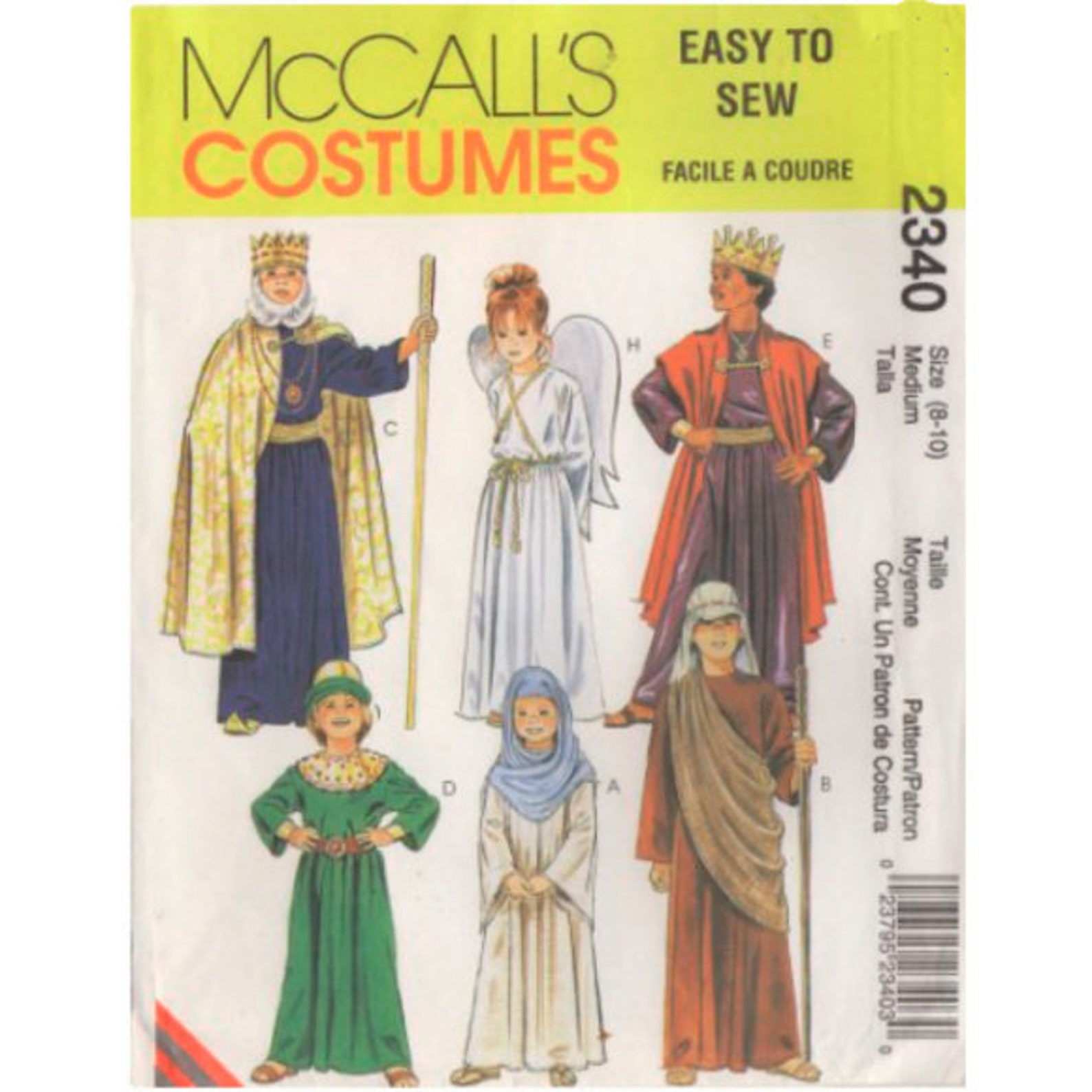 Vintage ©1999 - Mccall's Costume Pattern 2340 - Size Medium (8-10) - Etsy