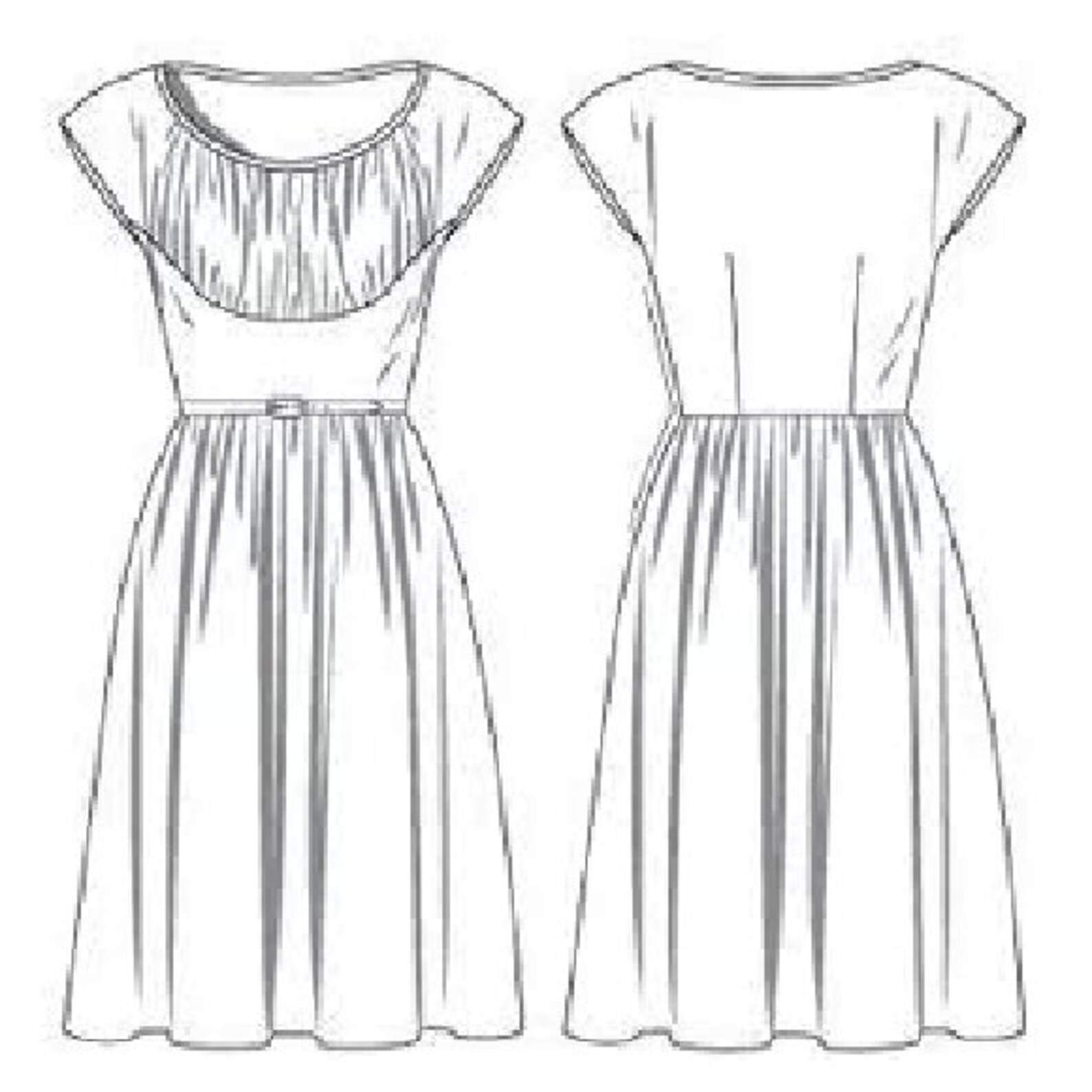 Vintage ©1946 Reproduction Vogue 8728 Dress & Belt - Size 8-10-12-14 - Etsy