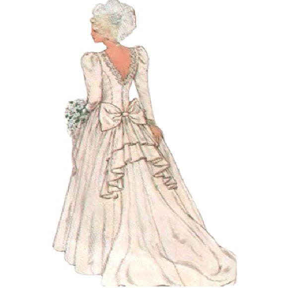 Vintage 1989 Simplicity 9050 Wedding Gown Sewing Pattern - Jessica ...