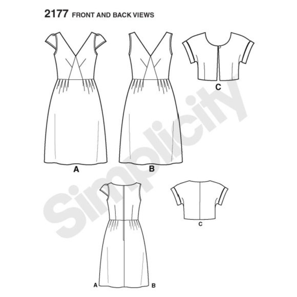 Simplicity 2177 Sewing Pattern - Misses' Dress & Jacket - Size 6-8-10 ...