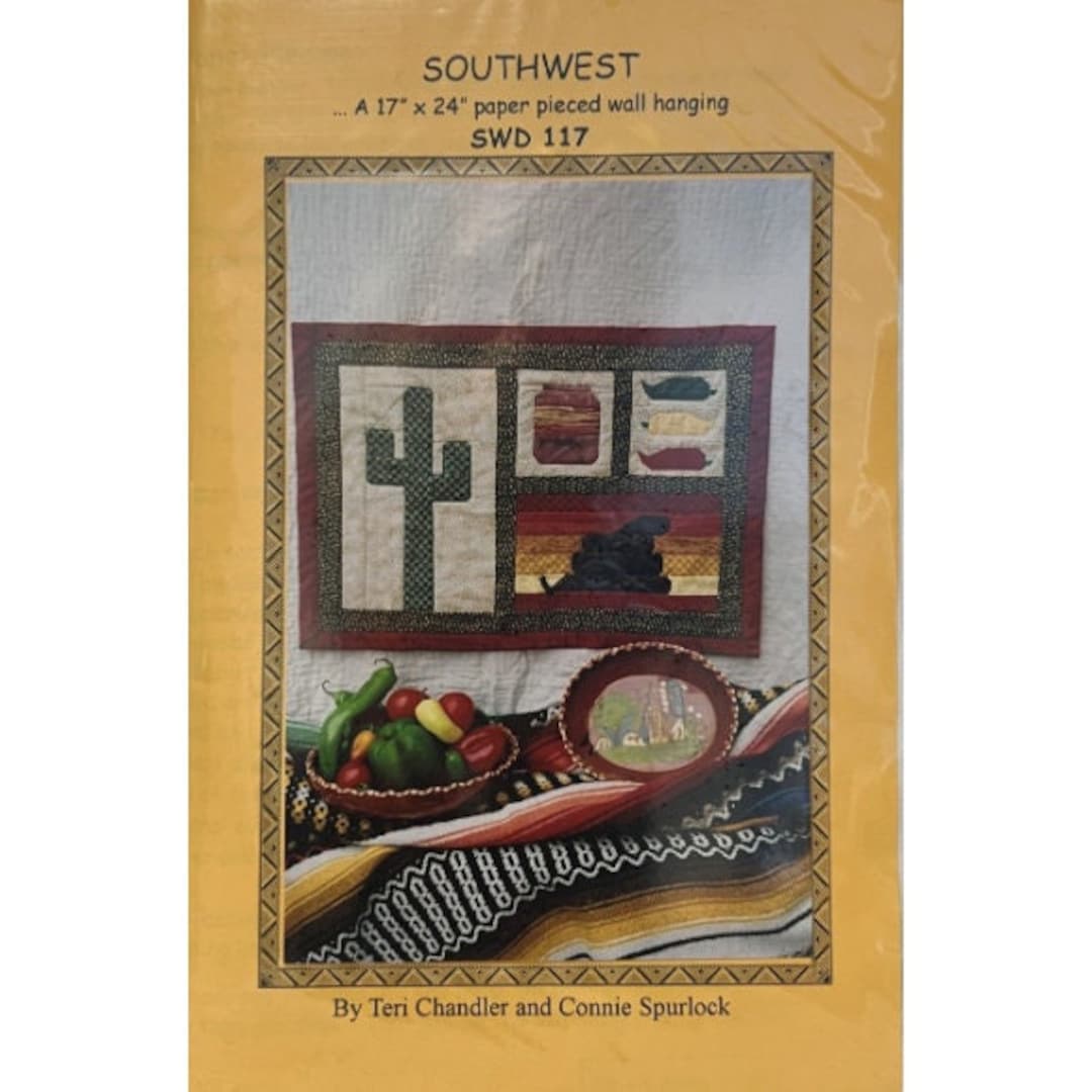 Southwestern Desert Quilt Pattern: Cactus & Chili Peppers (17" X 24 ...