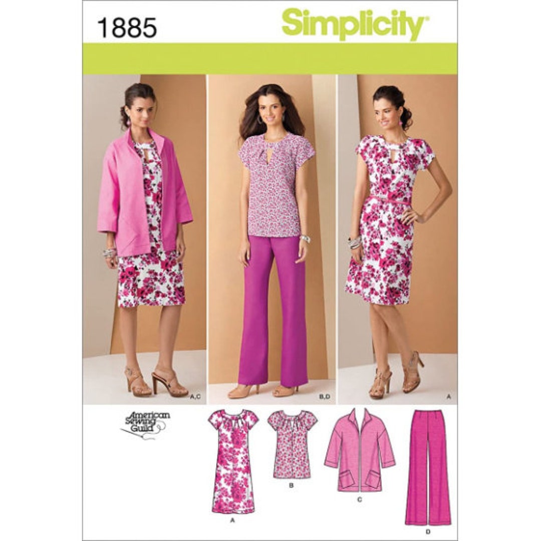 Simplicity 1885 Sewing Pattern - Pullover Dress Tunic Jacket Pants ...