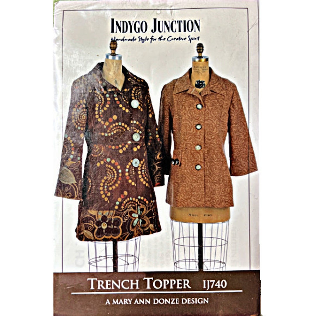 Indygo Junction - Trench Topper - Mary Ann Donze Design - Size S-XL - Etsy