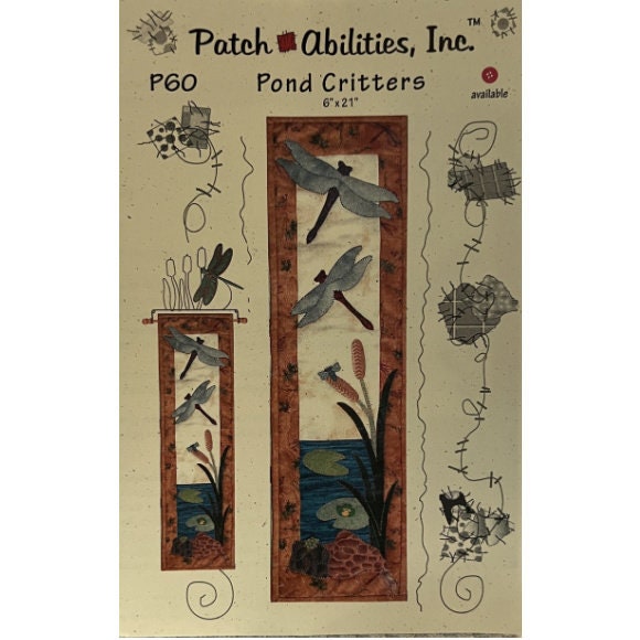 Patch Abilities Quilt Pattern - Pond Critters - Size - 6" X 21" With Pond Critters Button Pack ...