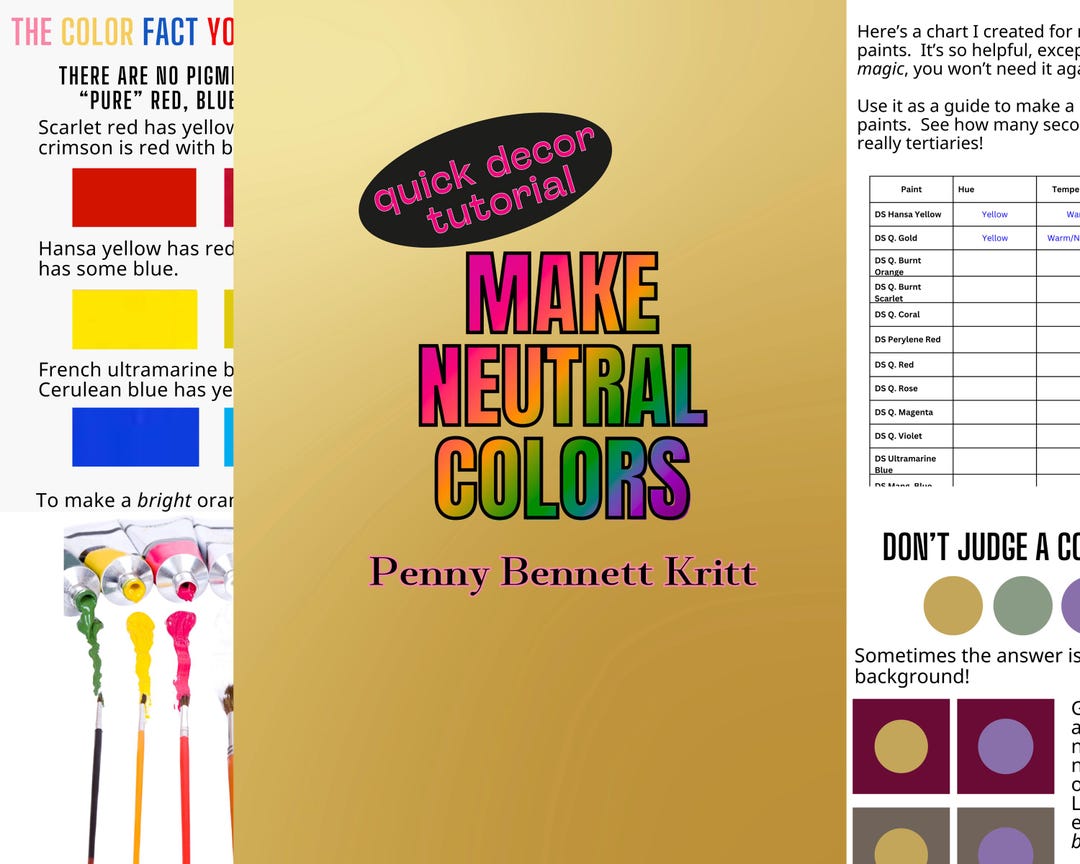 Mixing Guide for Neutral Colors, Interior Design Tutorial (digital ...