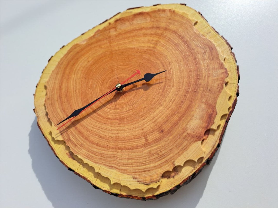 Wood Slice Clock Farmhouse Clock Rustic Wall Clock Wooden - Etsy