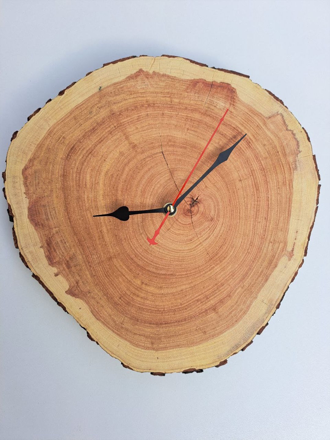 Wood Slice Clock, Farmhouse Clock, Rustic Wall Clock, Wooden Clock ...