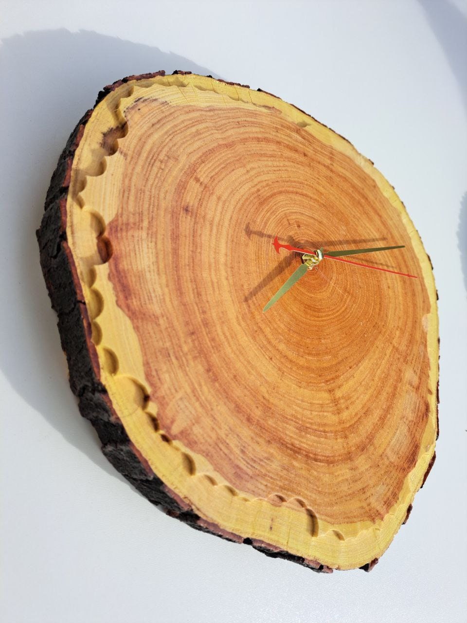 Wood Slice Clock Farmhouse Clock Rustic Wall Clock Wooden - Etsy